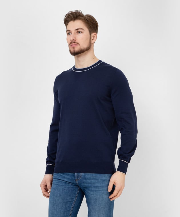 Brunello Cucinelli - Navy blue jumper M29802000 - buy with European ...