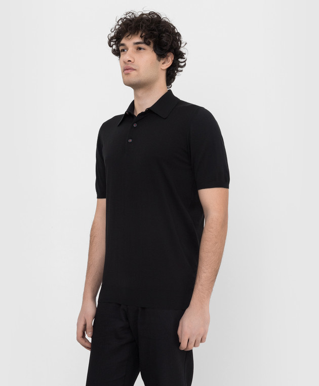 Kiton - Black polo UK33E22 - buy with European delivery at Symbol